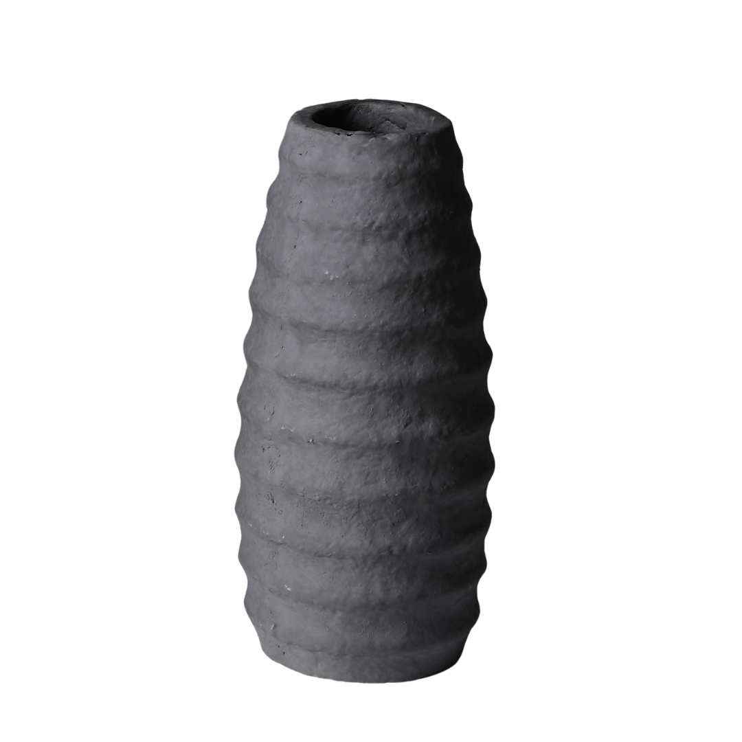 Tall Grey Paper Mache Vase | Architectural Inspired Vases – The Living ...