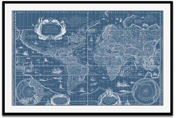 Blue Print World Map – The Living Influence