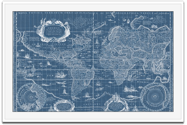 Blue Print World Map – The Living Influence